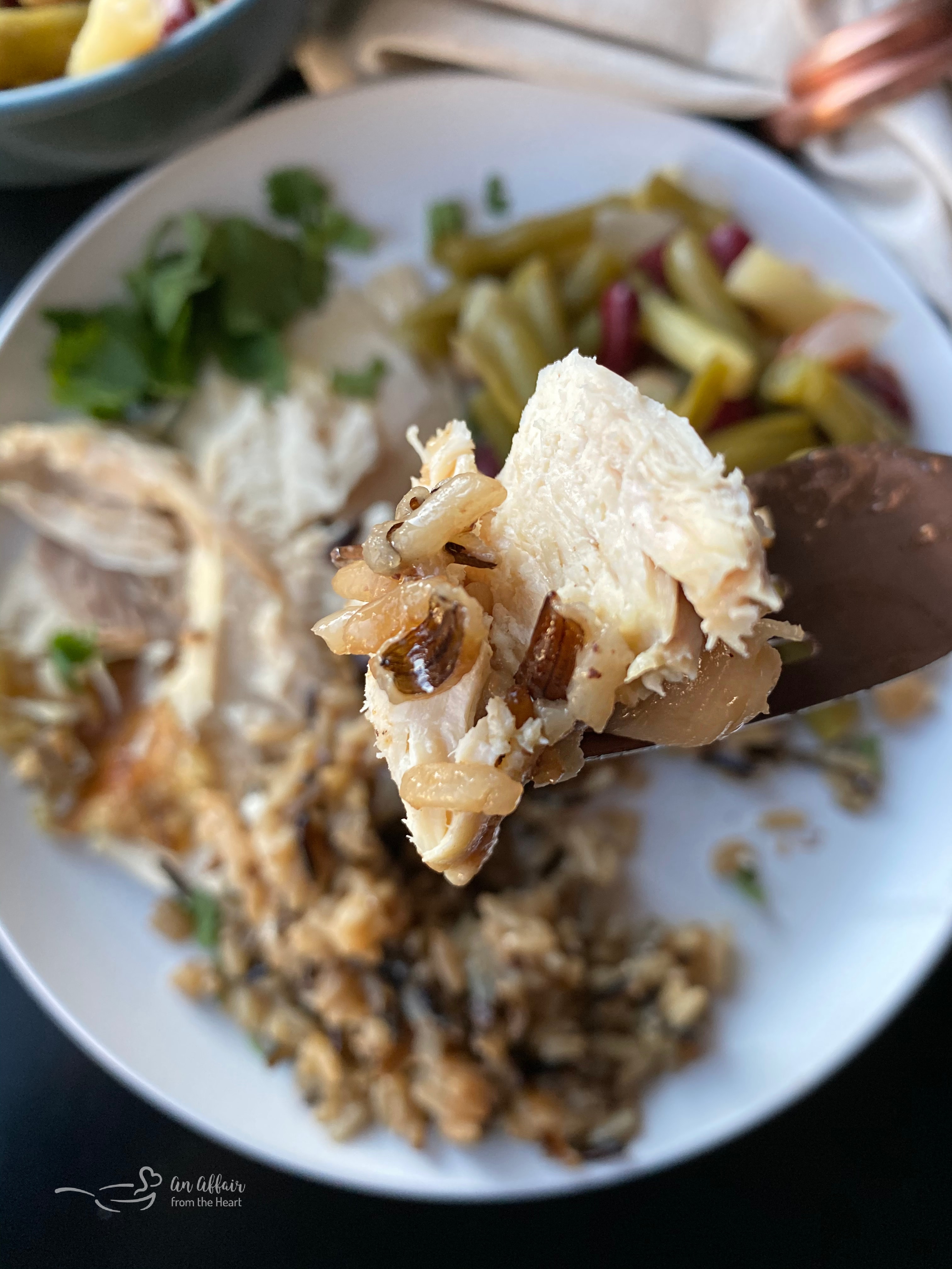 Simple Baked Chicken with Wild Rice Stuffing - Sunday Supper Anytime!