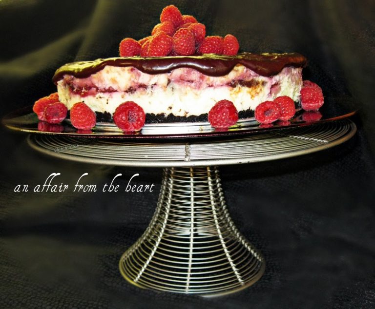 White Chocolate Raspberry Truffle Cheesecake - An Affair from the Heart
