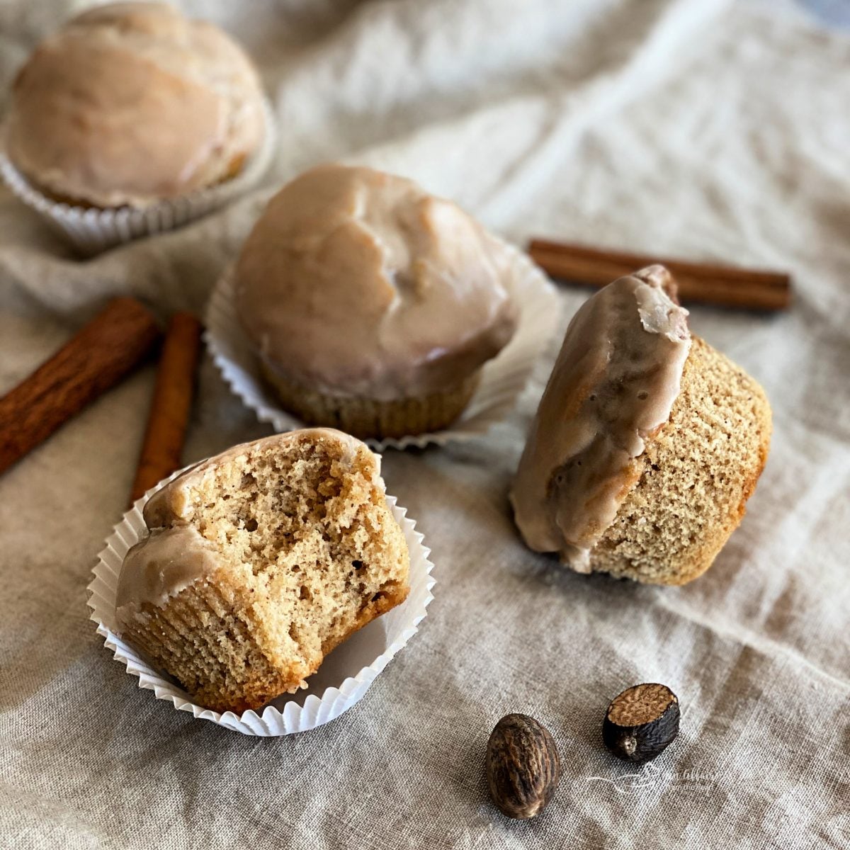 Spiced Glazed Muffins - Soft spiced muffins dunked like a glazed donut