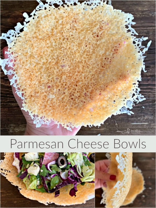Beautiful Parmesan Cheese Bowls made in the microwave.