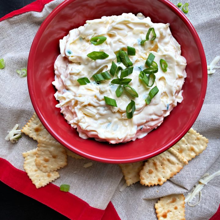 Three Ingredient Swiss Cheese Dip for Veggies, Crackers or Chips