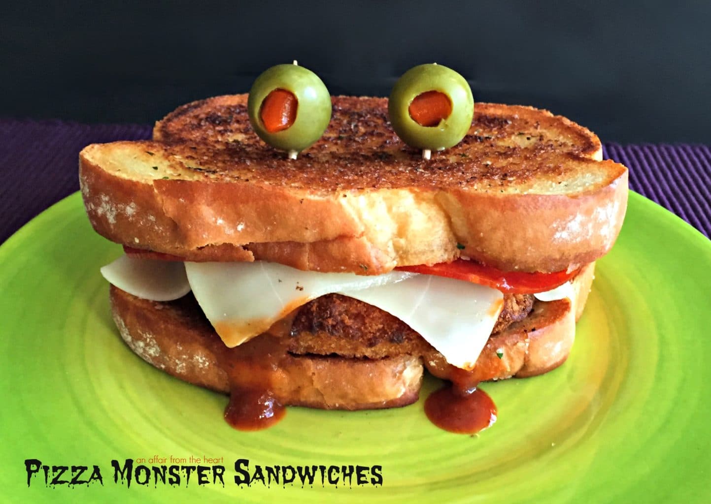 Pizza Monster Sandwiches - Pizza Grilled Cheese, kid friendly food for ...