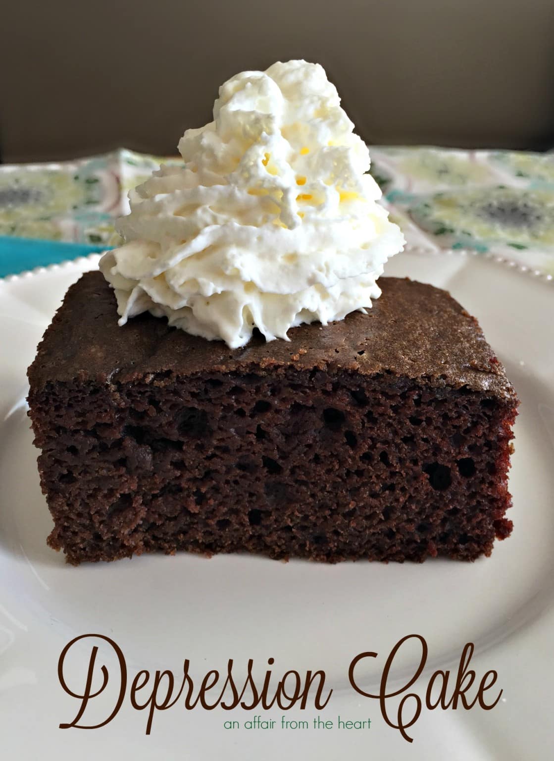 Chocolate Depression Cake Recipe (no eggs or dairy)