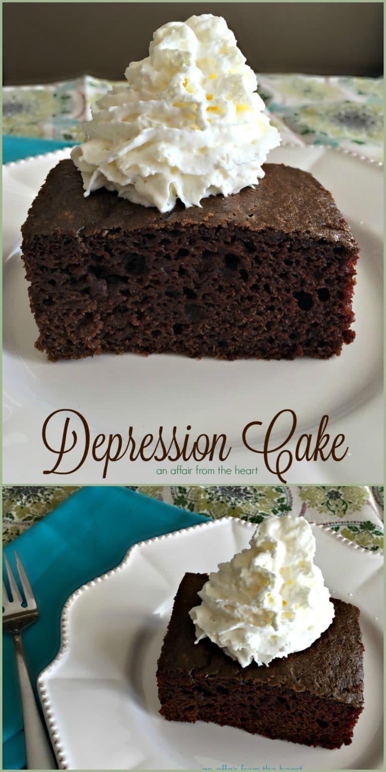 Depression Cake - a moist chocolate cake without eggs or dairy.