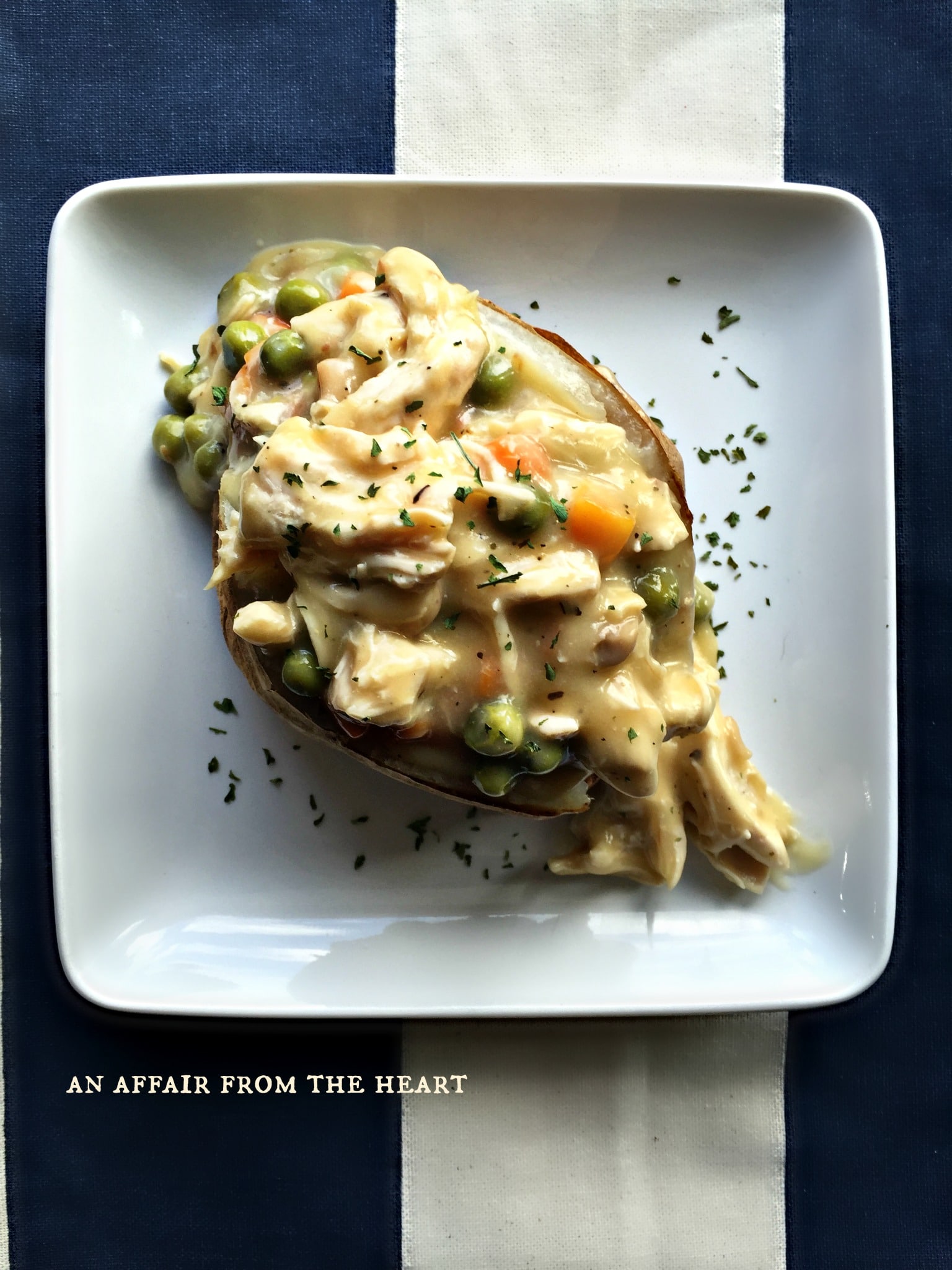 Chicken Ala King Baked Potatoes