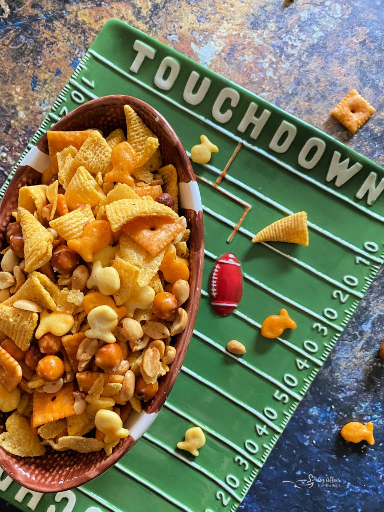 Scrumptious Touchdown Snack Mix - Made with Popcorn Oil & Ranch Mix