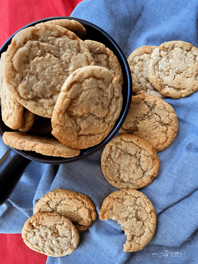 Chewy Butter Brickle Cookies - buttery cookies filled with toffee bits