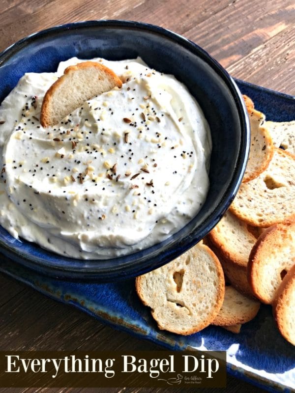 Everything Bagel Dip - A creamy party dip to serve with bagel chips.