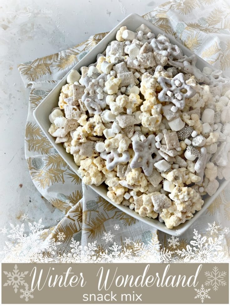 Winter Wonderland Snack Mix - A Sparkling Wintery White Snack Mix.