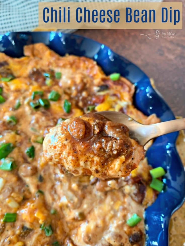 Chili Cheese Bean Dip - Hot Bean Dip with Chili & Cheese