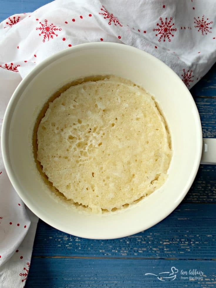Coconut Mug Cake - Simple dessert for one, made in minutes.