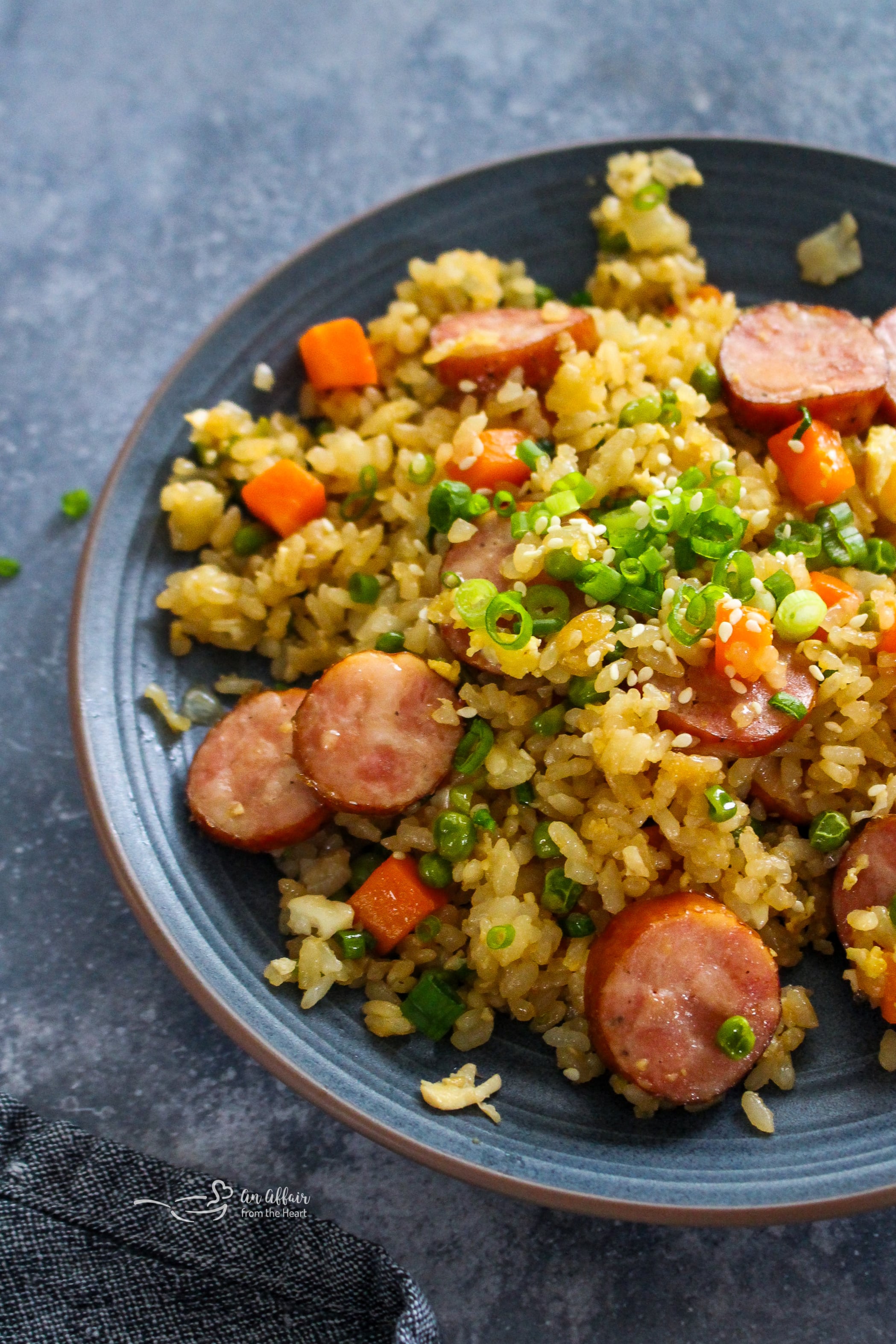 Kielbasa Fried Rice - A flavorful 15 Minute Skillet Meal!
