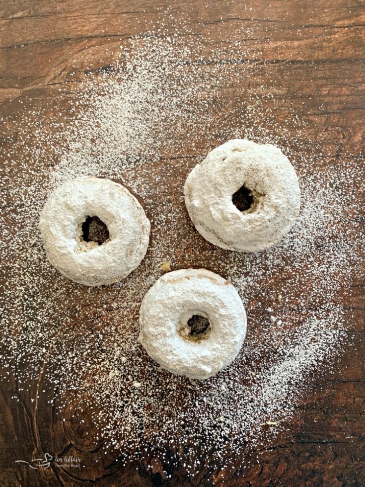 Powdered Sugar Donuts - The perfect cake donut!
