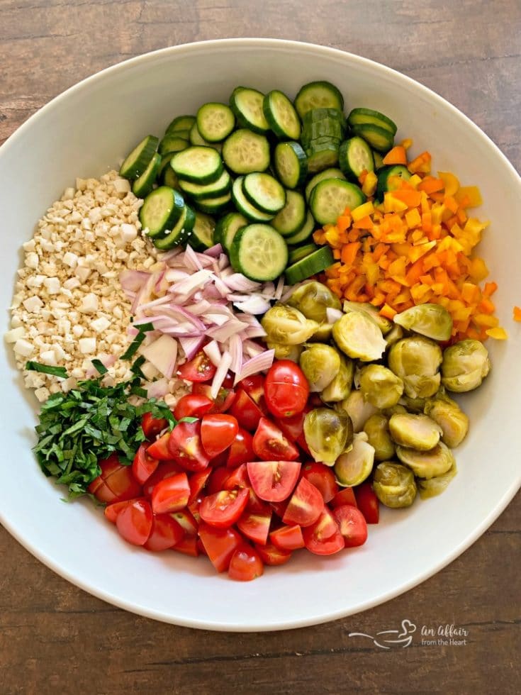 Greek Cauliflower Rice Salad with Brussels Sprouts - An Affair from the ...