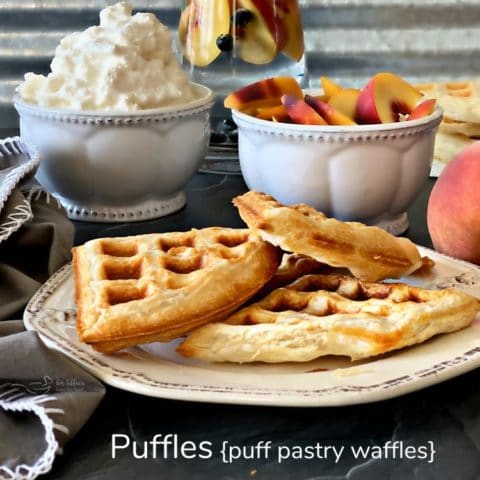 Puffles - Puff Pastry Waffles - light and flaky pastry waffles.