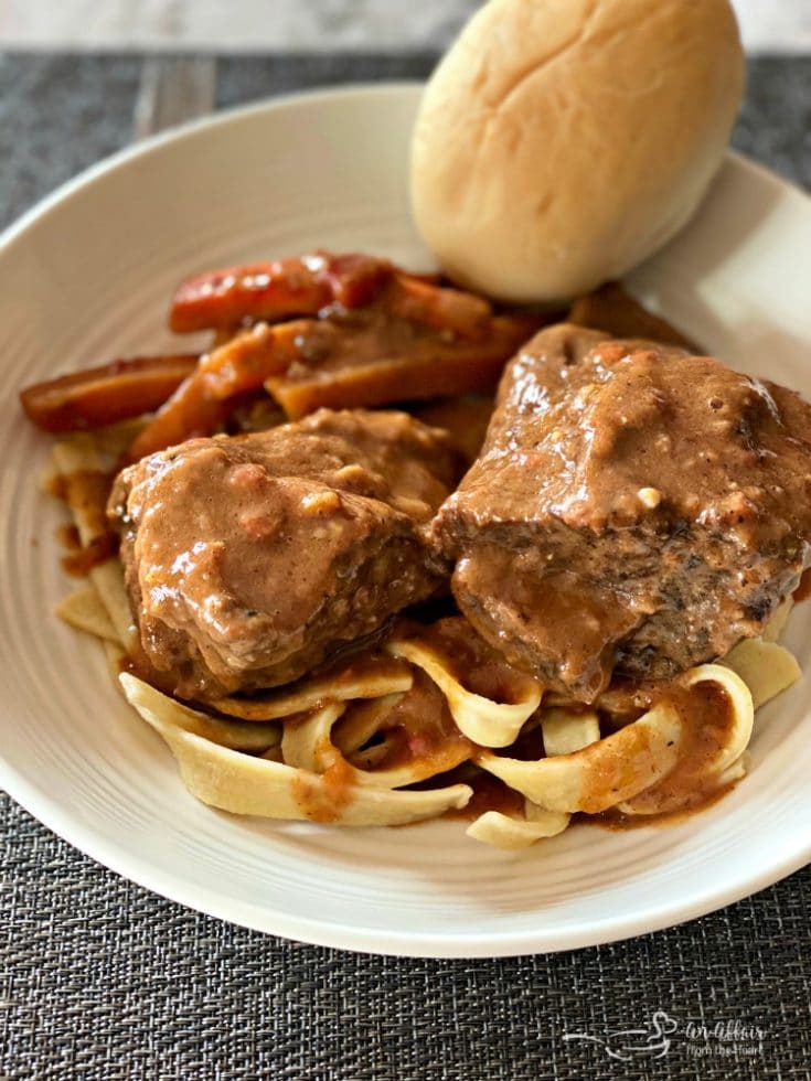 Fall off the bone Braised Beef Short Ribs in Red-Eye Gravy