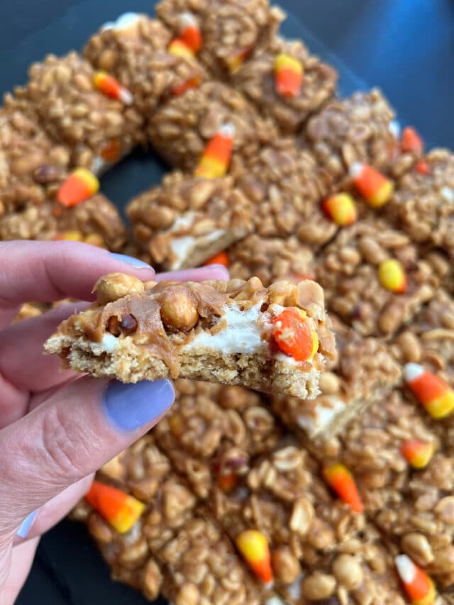 Candy Corn Salted Nut Roll Bars