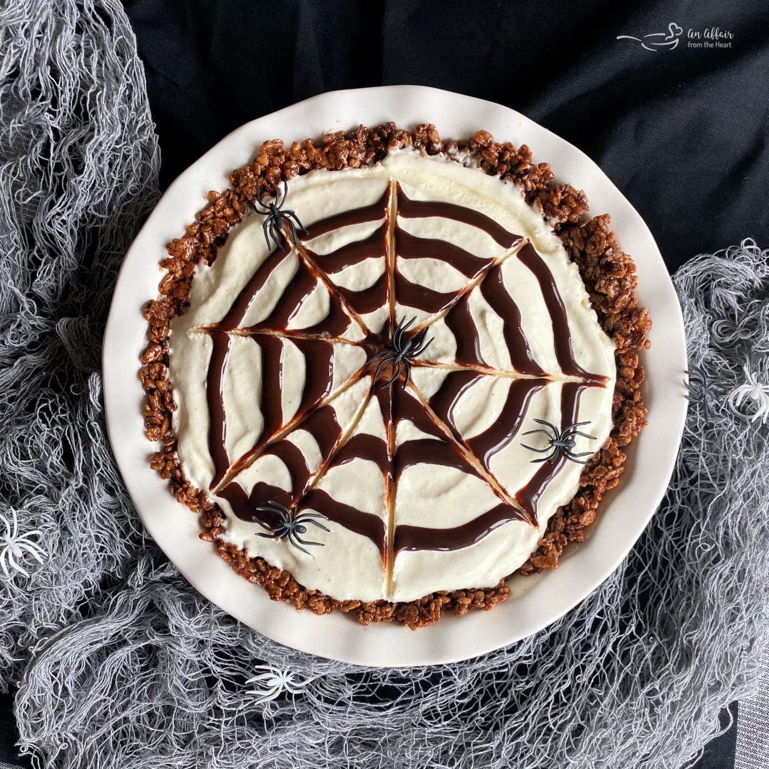 Spooktacular Spider Web Ice Cream Pie - Scary Simple to Make!