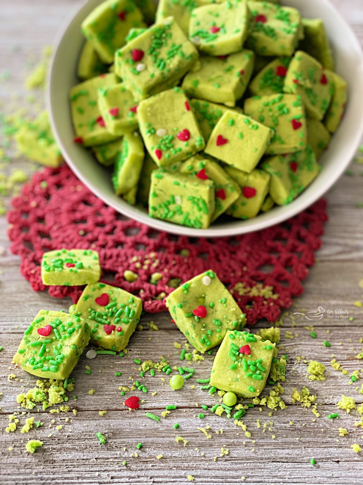 Grinch Shortbread Bites - irresistible melt-in-your-mouth treats!