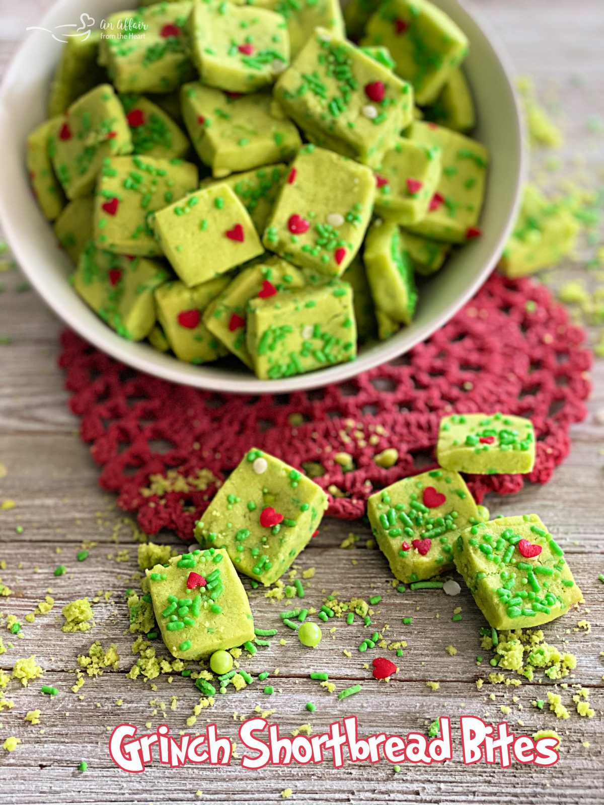 Grinch Shortbread Bites - irresistible melt-in-your-mouth treats!