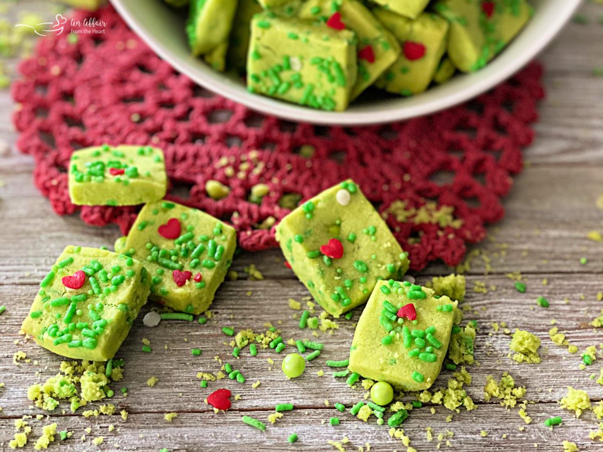 Grinch Shortbread Bites - irresistible melt-in-your-mouth treats!