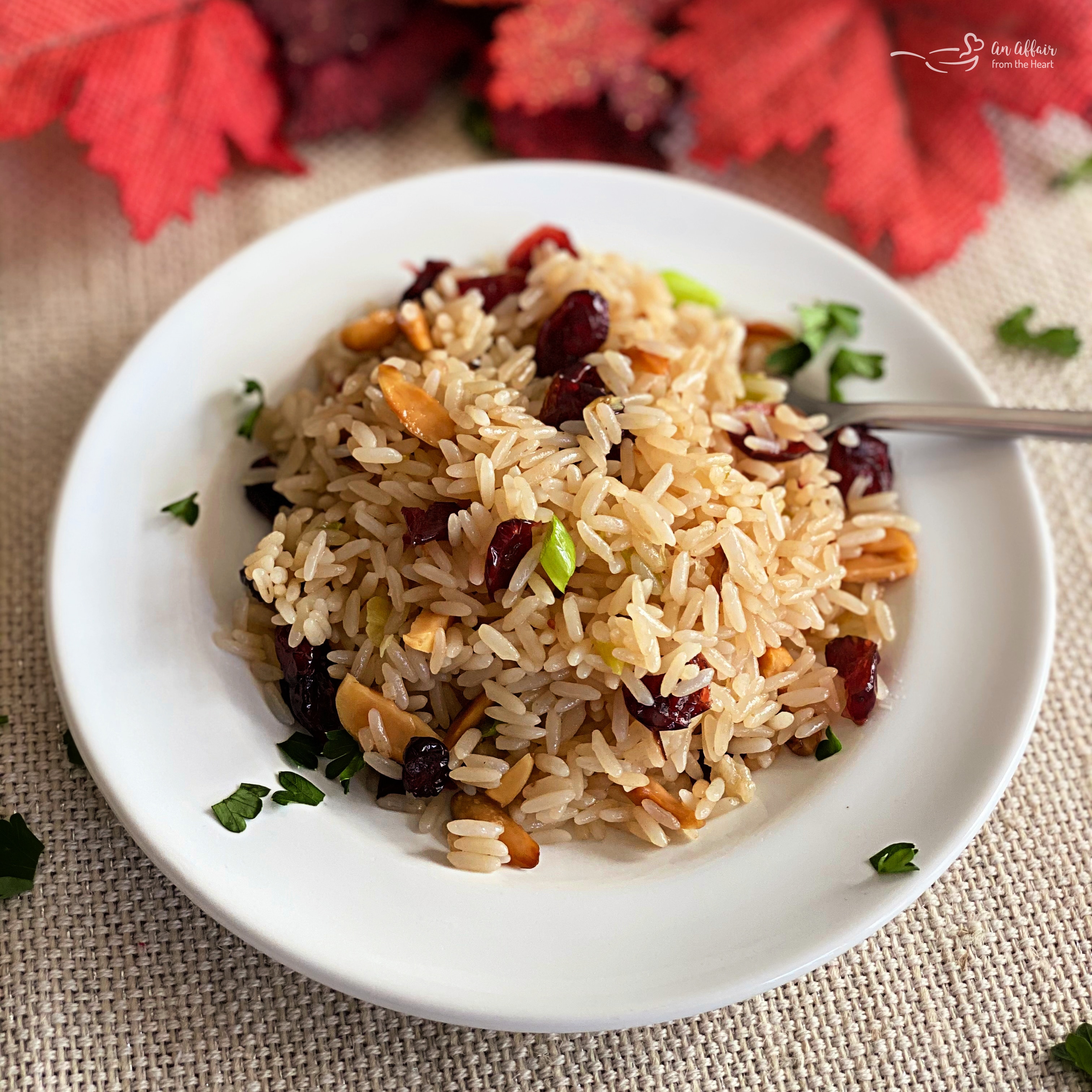 Rice Pilaf with Cranberries and Almonds such a beautiful side dish