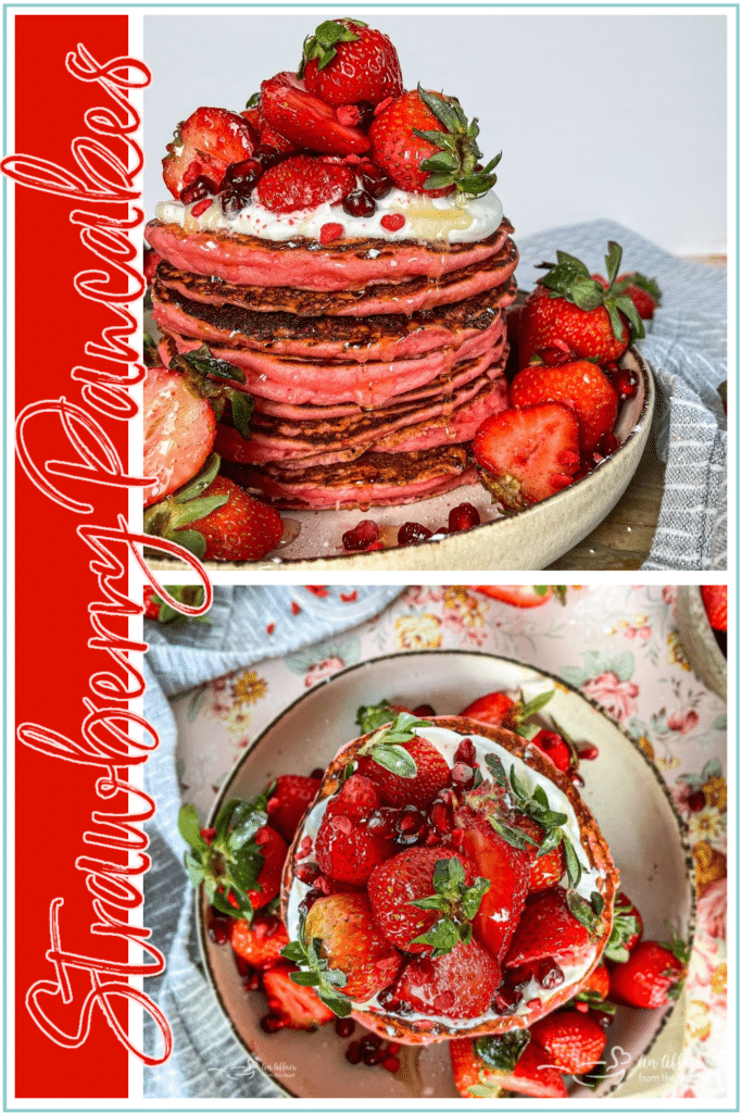 The Best Strawberry Pancakes - Pretty Pink Pancakes made with Jell-O