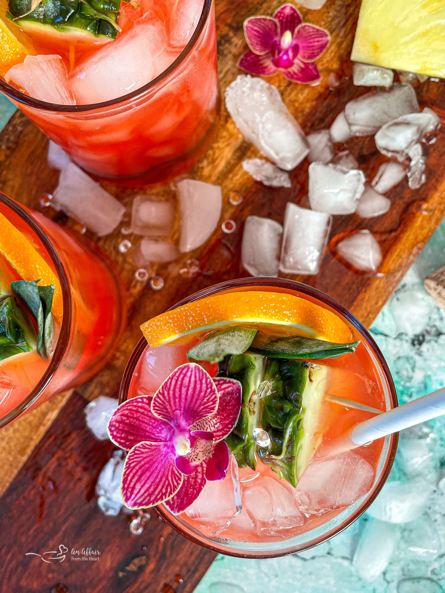 Tropical Sparkling Cocktail - Orange, Pineapple, Coconut & Prosecco
