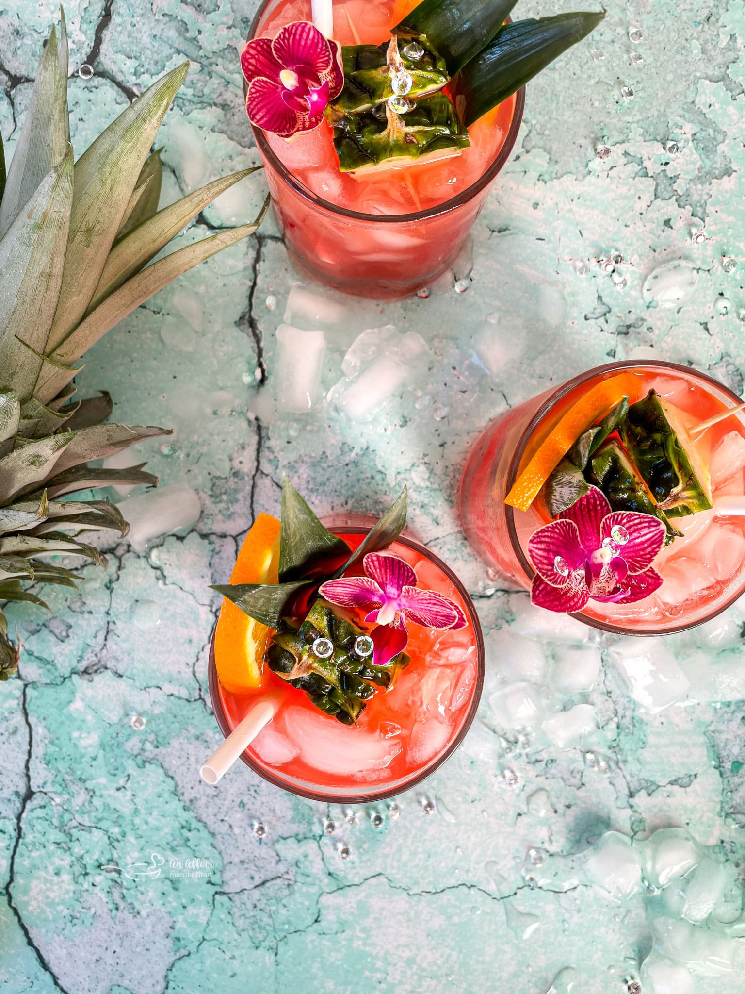 Tropical Sparkling Cocktail - Orange, Pineapple, Coconut & Prosecco