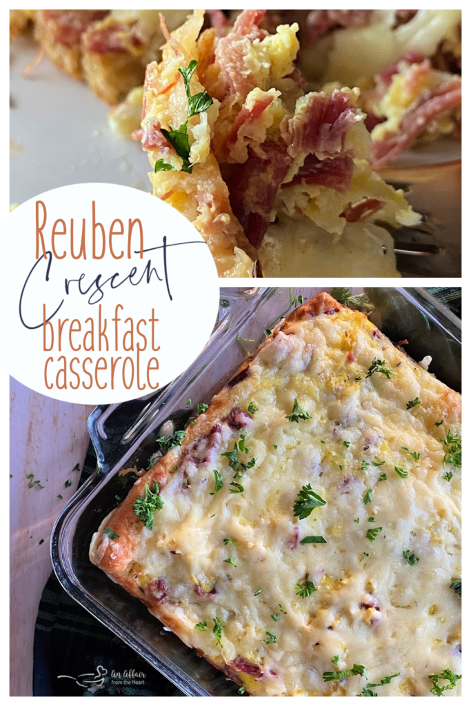 Reuben Breakfast Casserole made with crescent rolls in less than an hour!