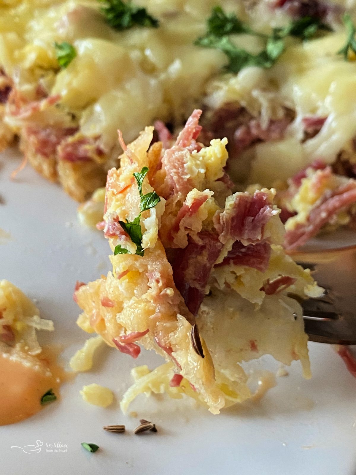 Reuben Breakfast Casserole made with crescent rolls in less than an hour!