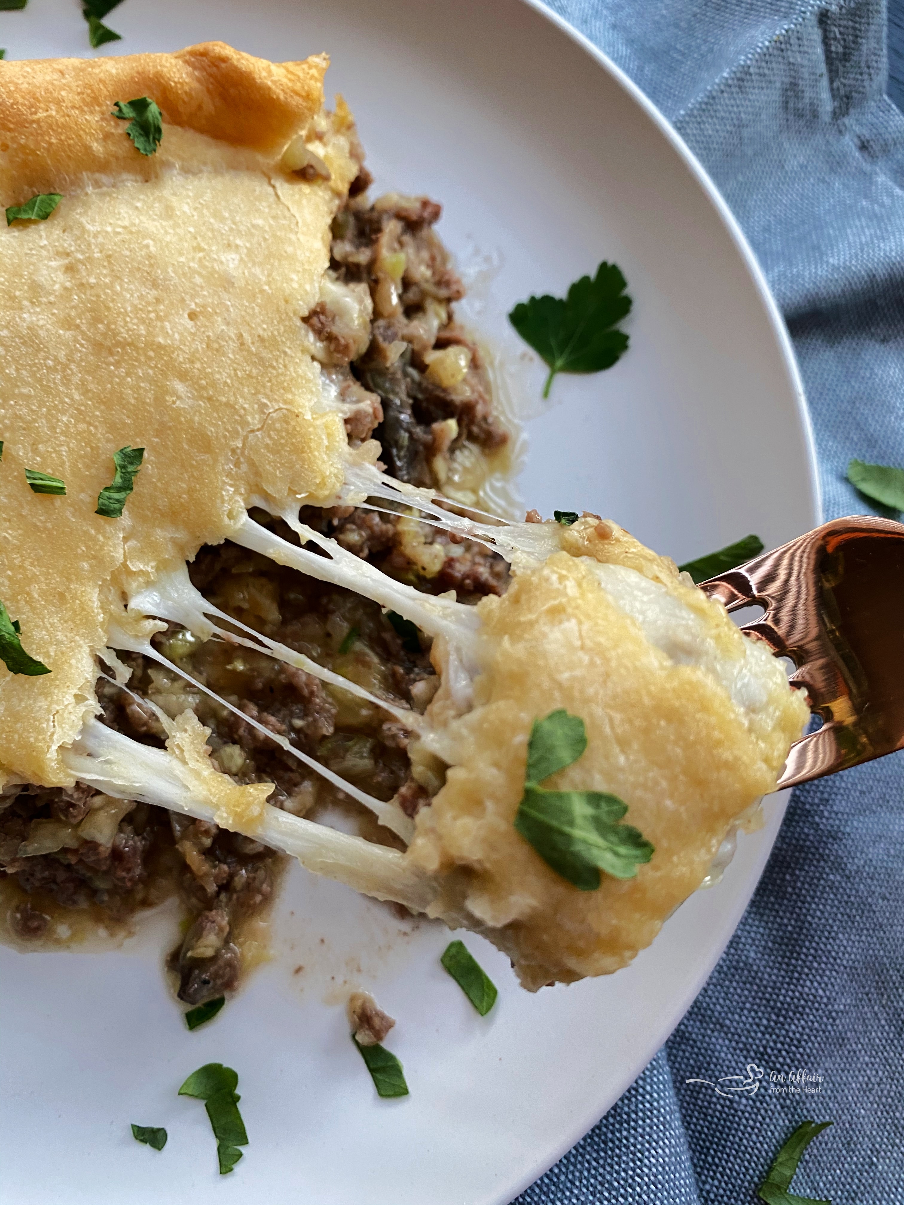 Swiss Mushroom Runza Casserole - Easy Ground Beef & Cabbage Bake