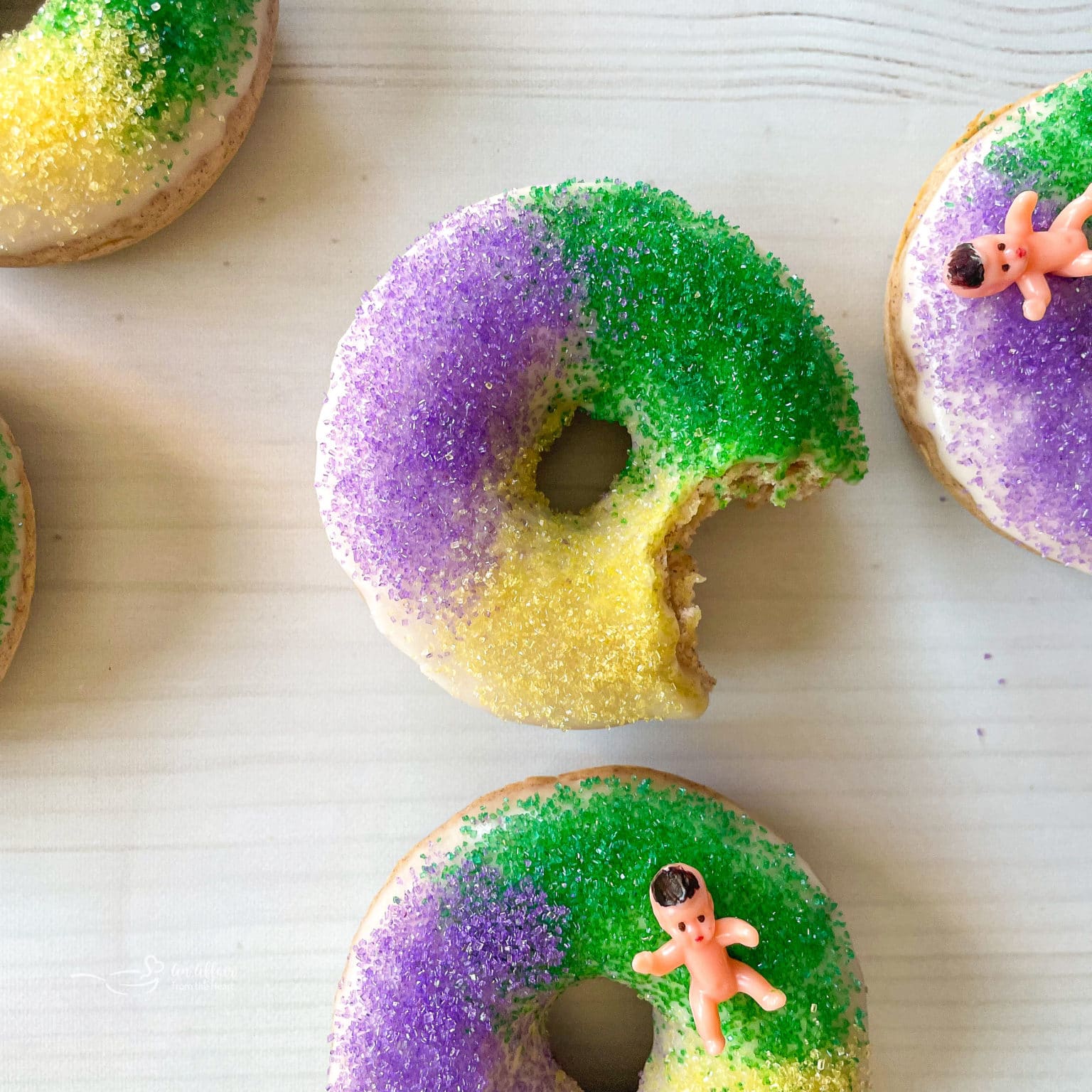 Baked King Cake Donuts - Simple, delicious Fat Tuesday Treats