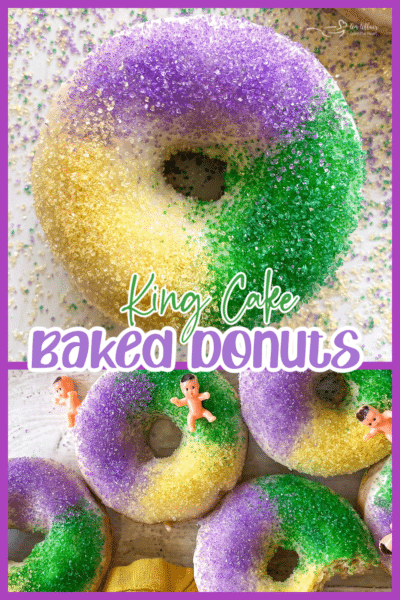 Baked King Cake Donuts - Simple, delicious Fat Tuesday Treats