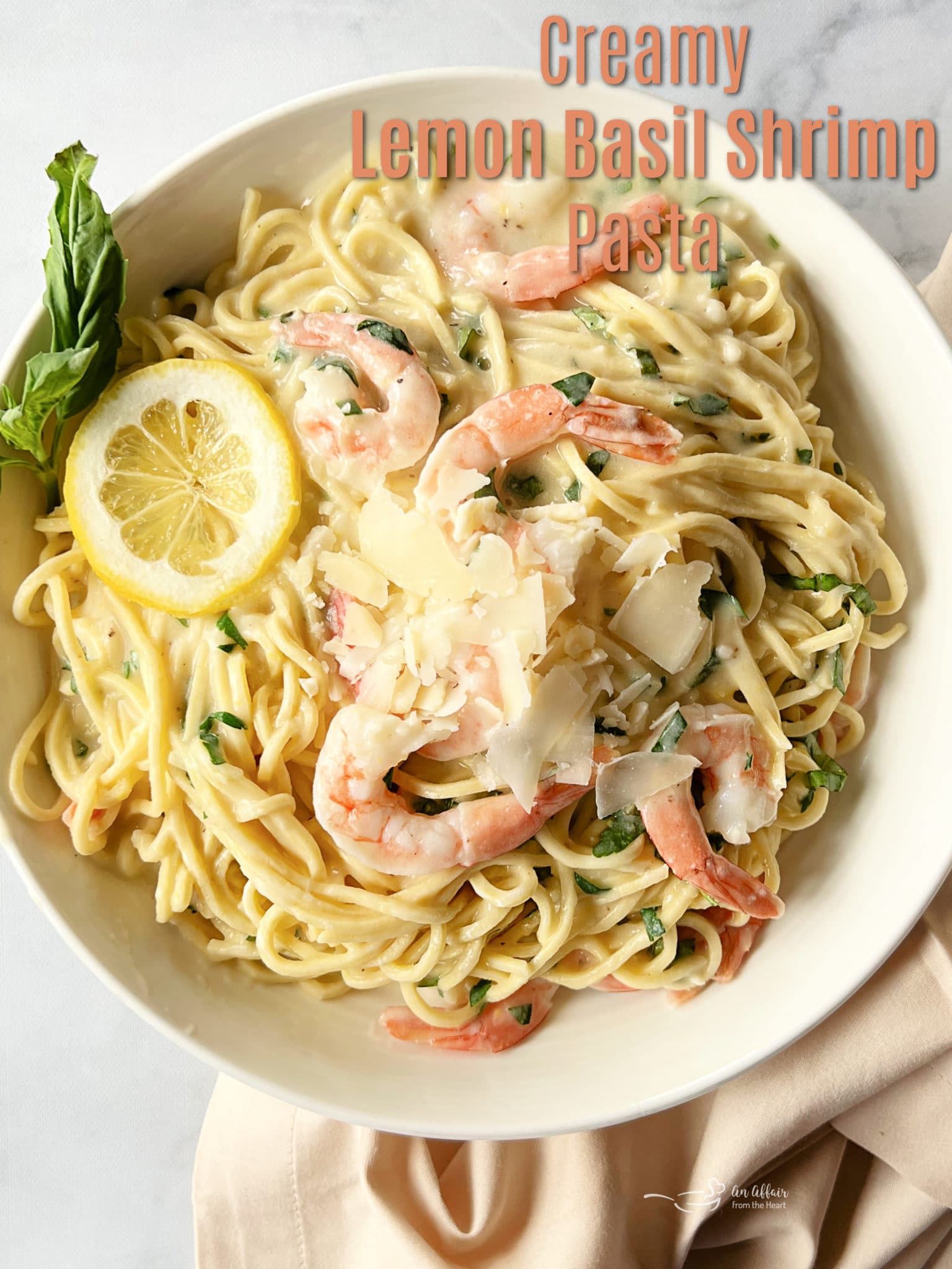 Creamy Lemon Basil Shrimp Pasta Recipe