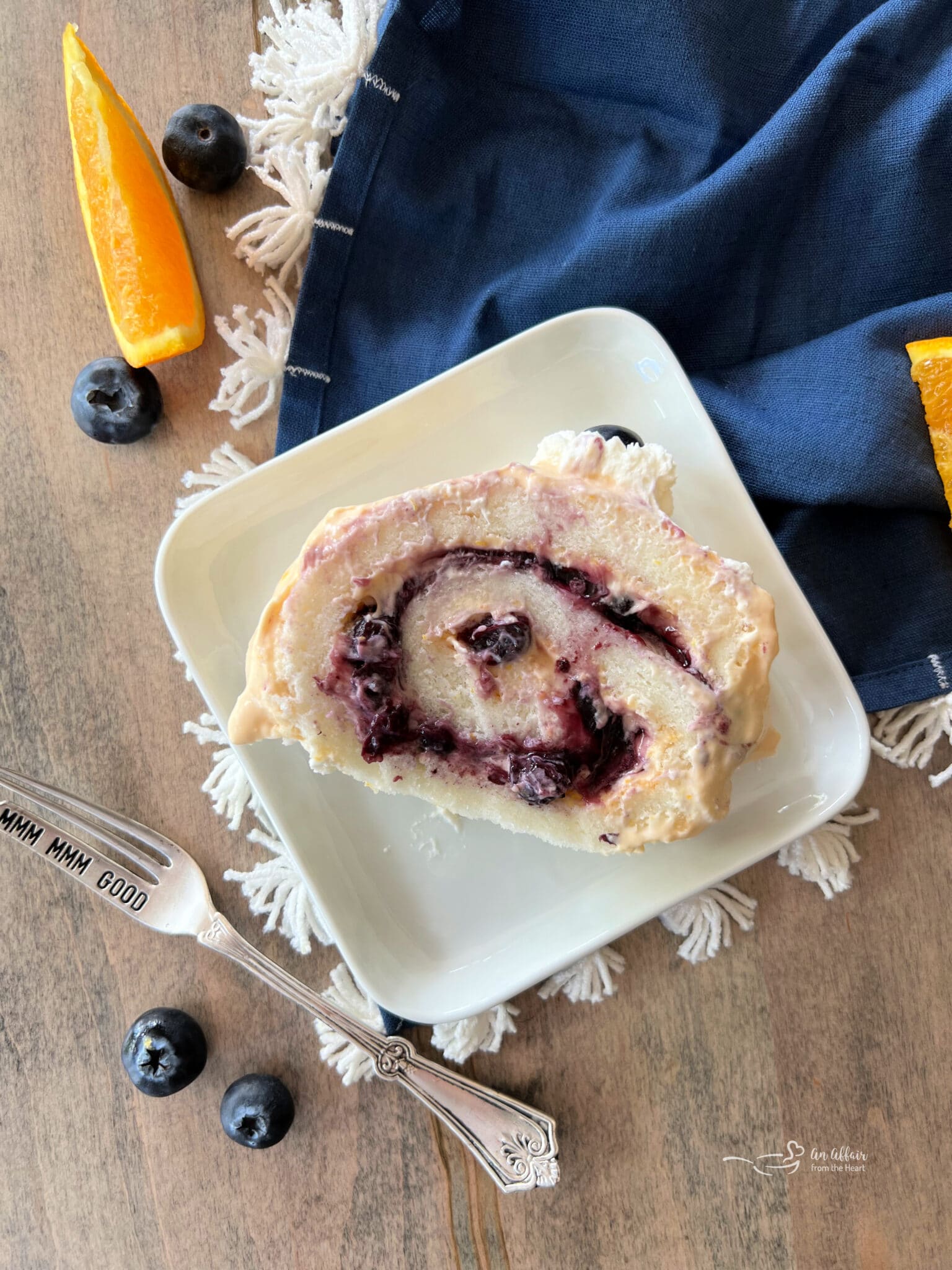 Blueberry Orange Angel Food Cake Roll (+ Video) - An Affair from the Heart