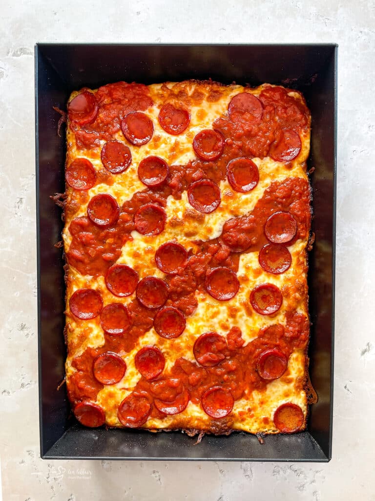 Detroit Style Pizza with Homemade Pizza Dough