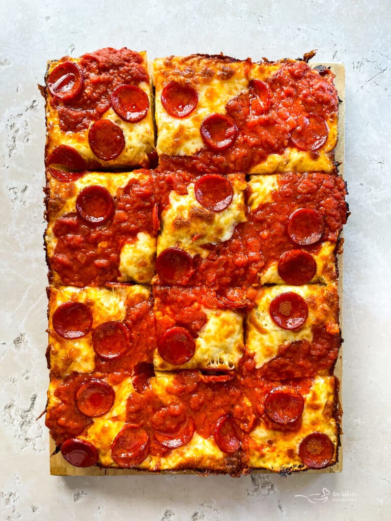Detroit Style Pizza with Homemade Pizza Dough