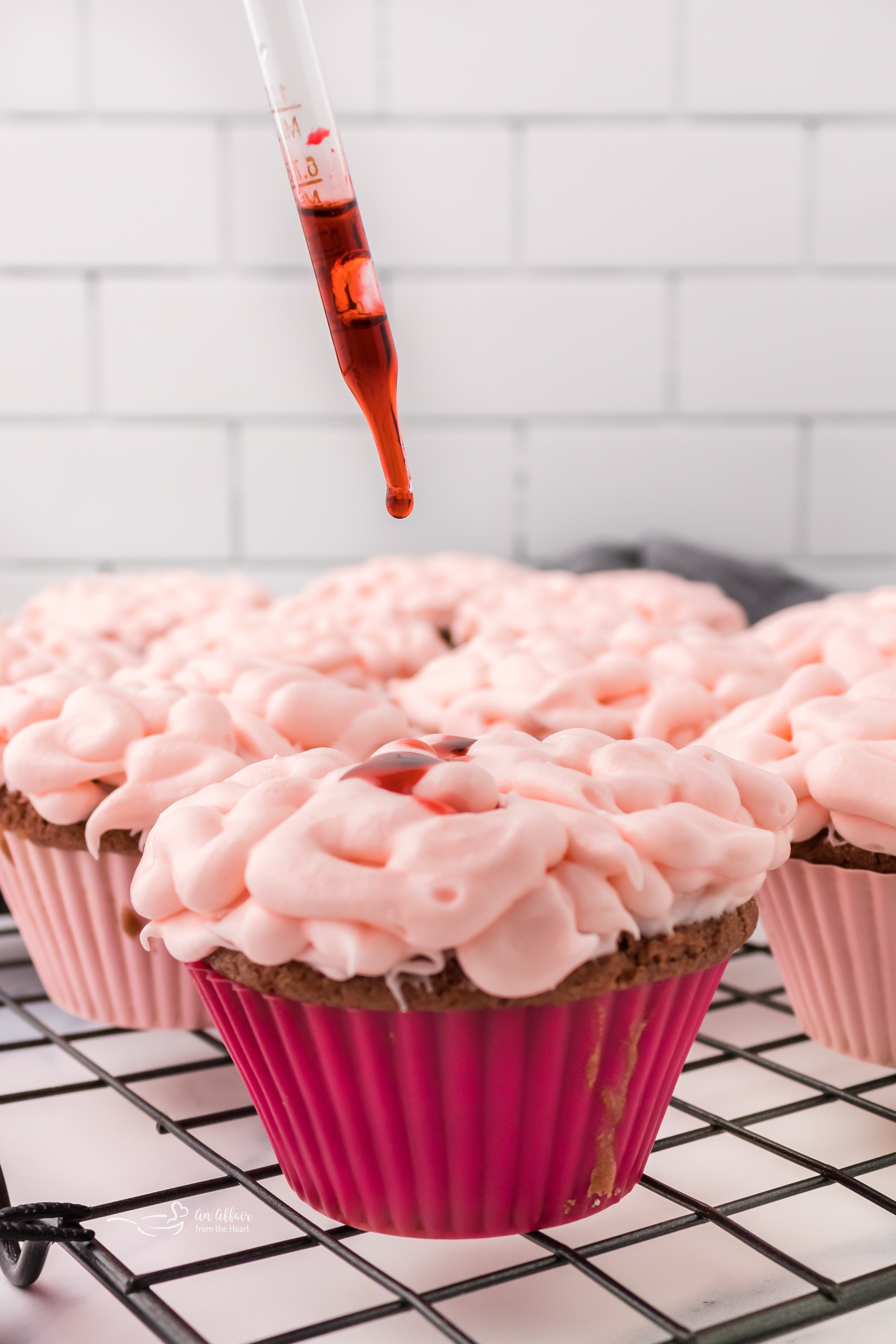 Spooky Halloween Brain Cupcakes
