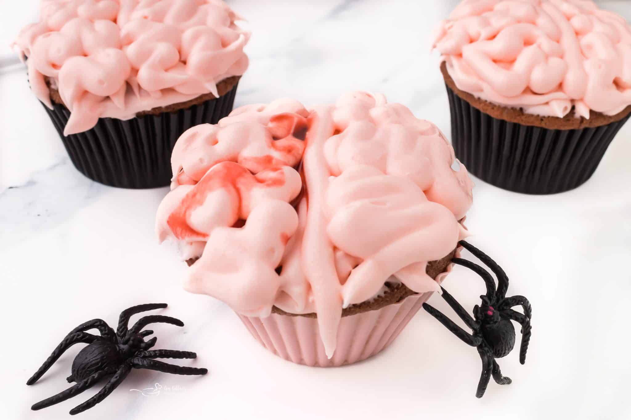 Spooky Halloween Brain Cupcakes