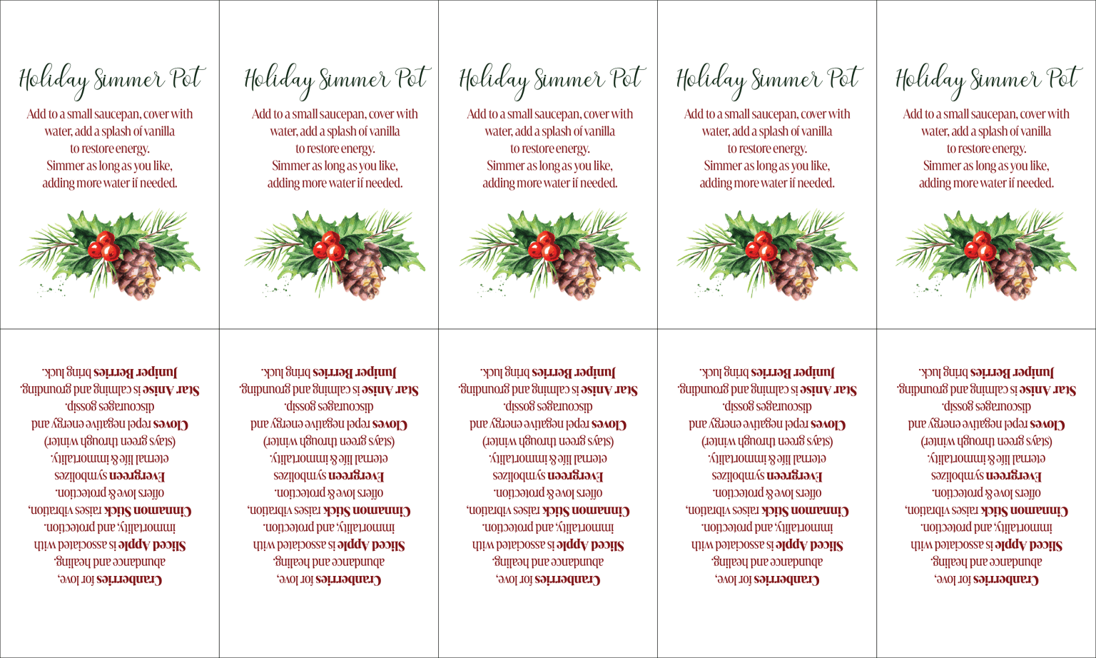 Holiday Simmer Pot Recipe (+ Free Printable Gift Tags)