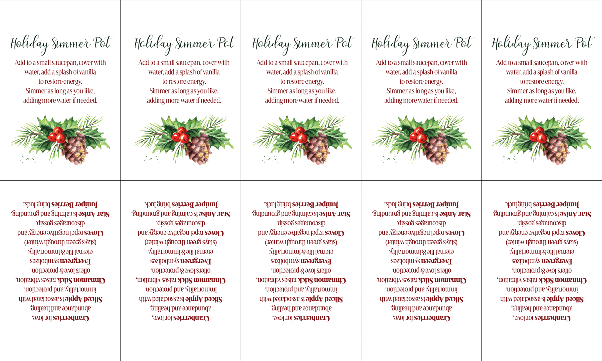 Holiday Simmer Pot Recipe (+ Free Printable Gift Tags)