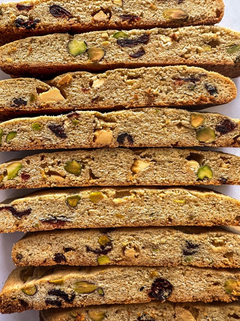 Holiday Biscotti (Cranberries, Pistachios & White Chocolate)
