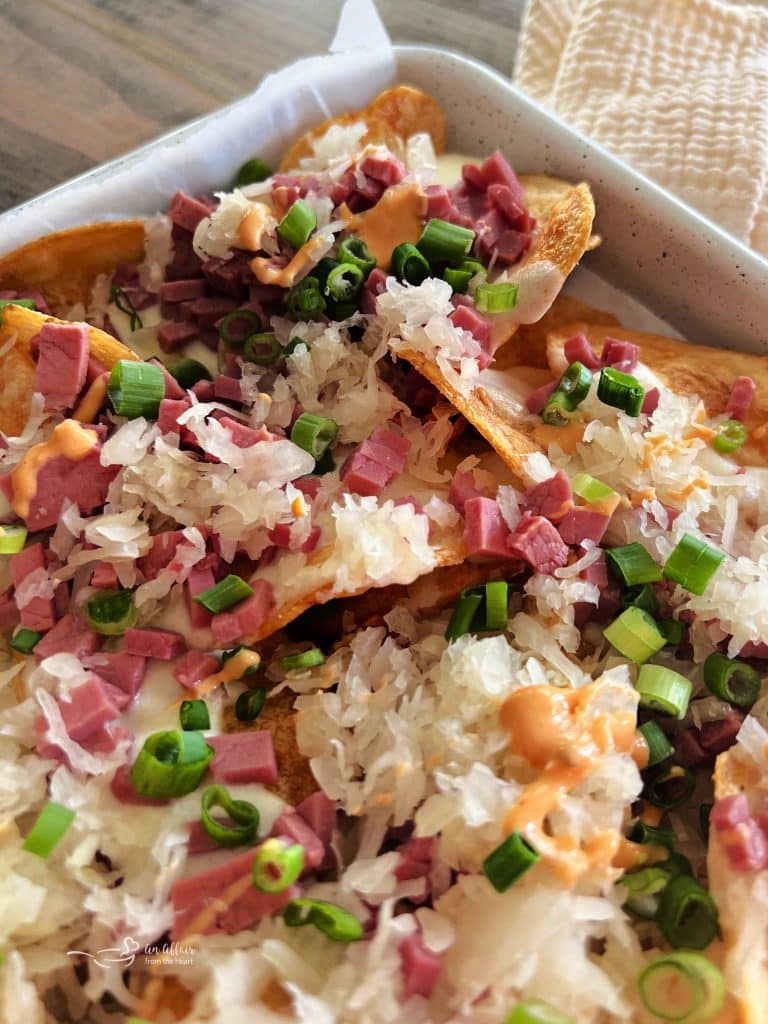 The BEST Reuben Nachos Recipe