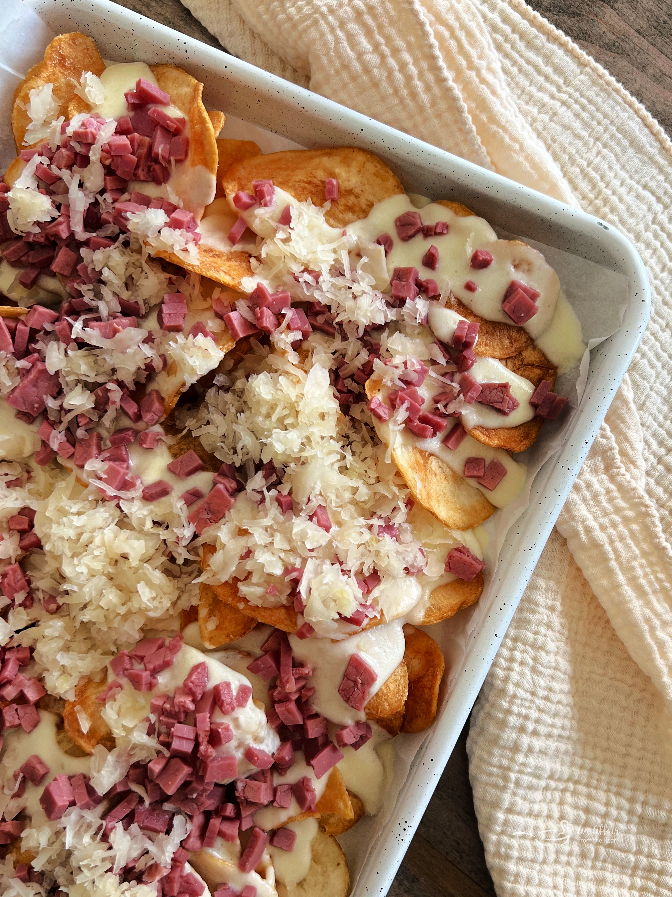 The BEST Reuben Nachos Recipe