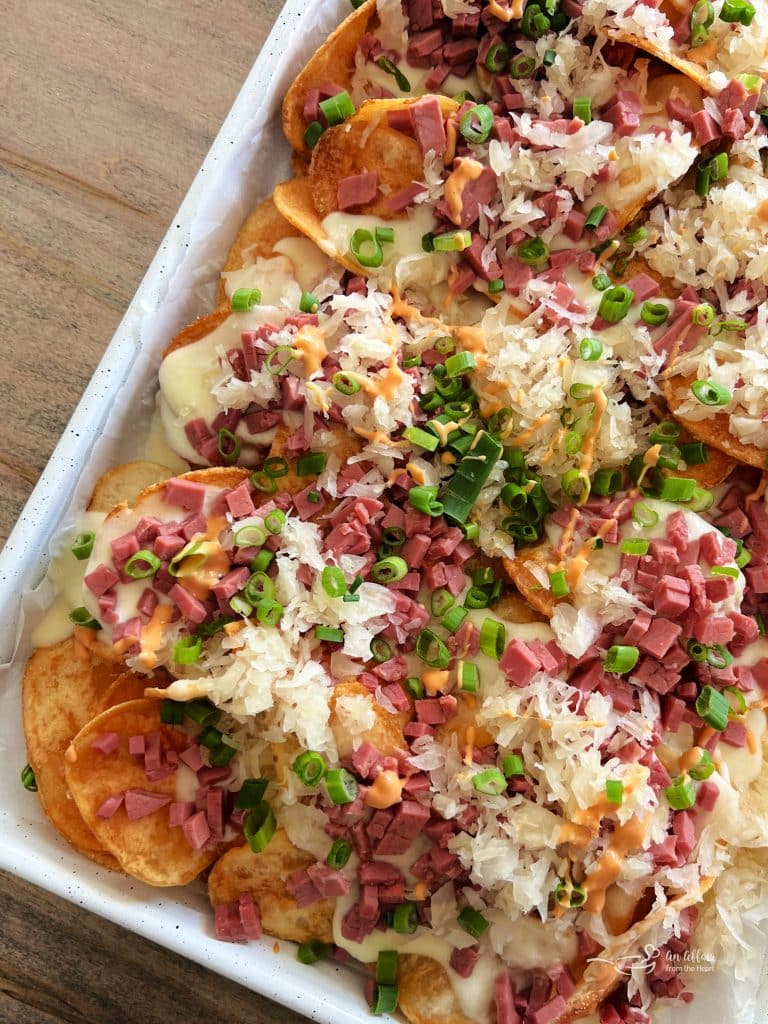 The BEST Reuben Nachos Recipe