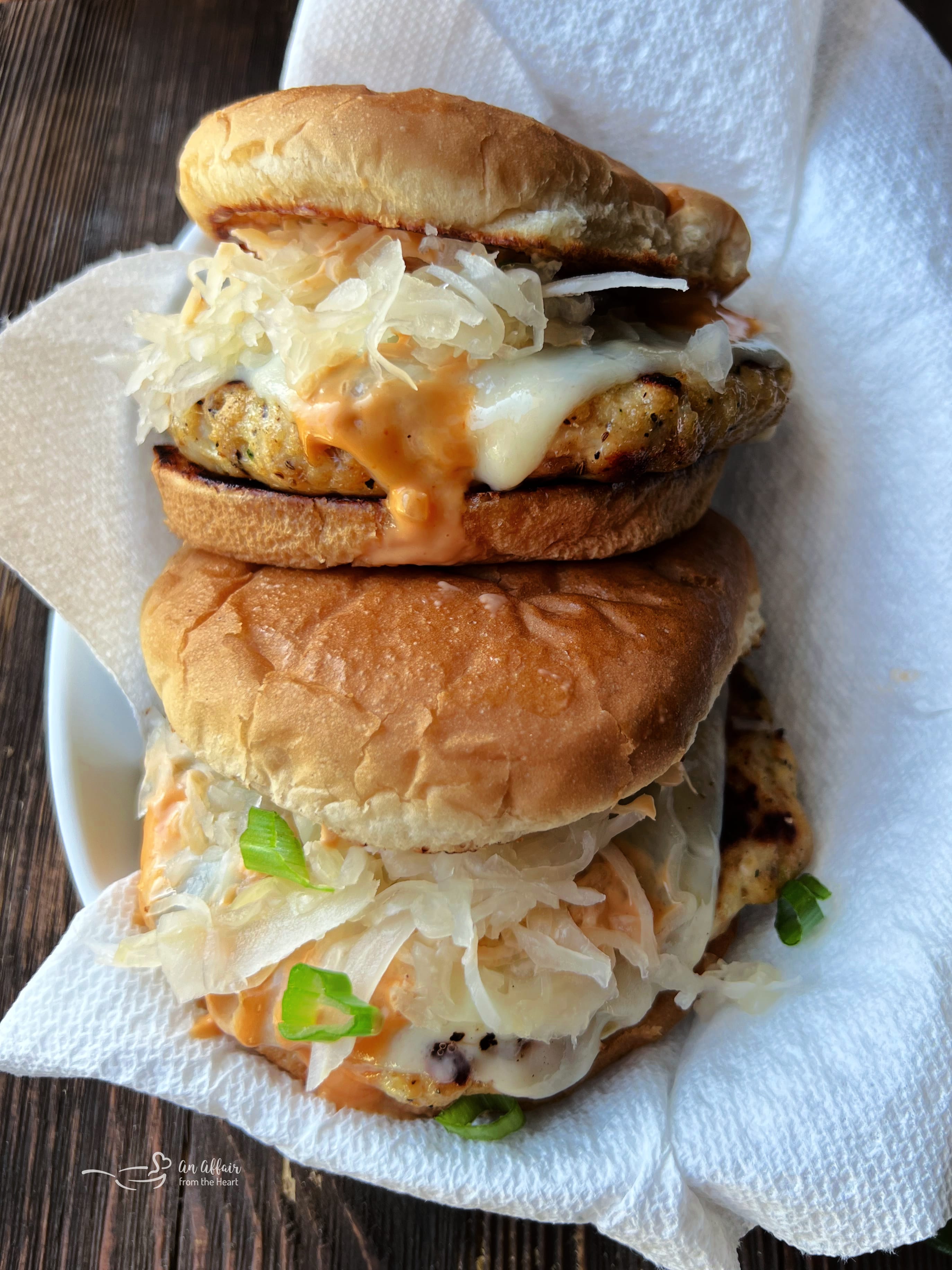 Turkey Reuben Burger (The Rachel Burger)