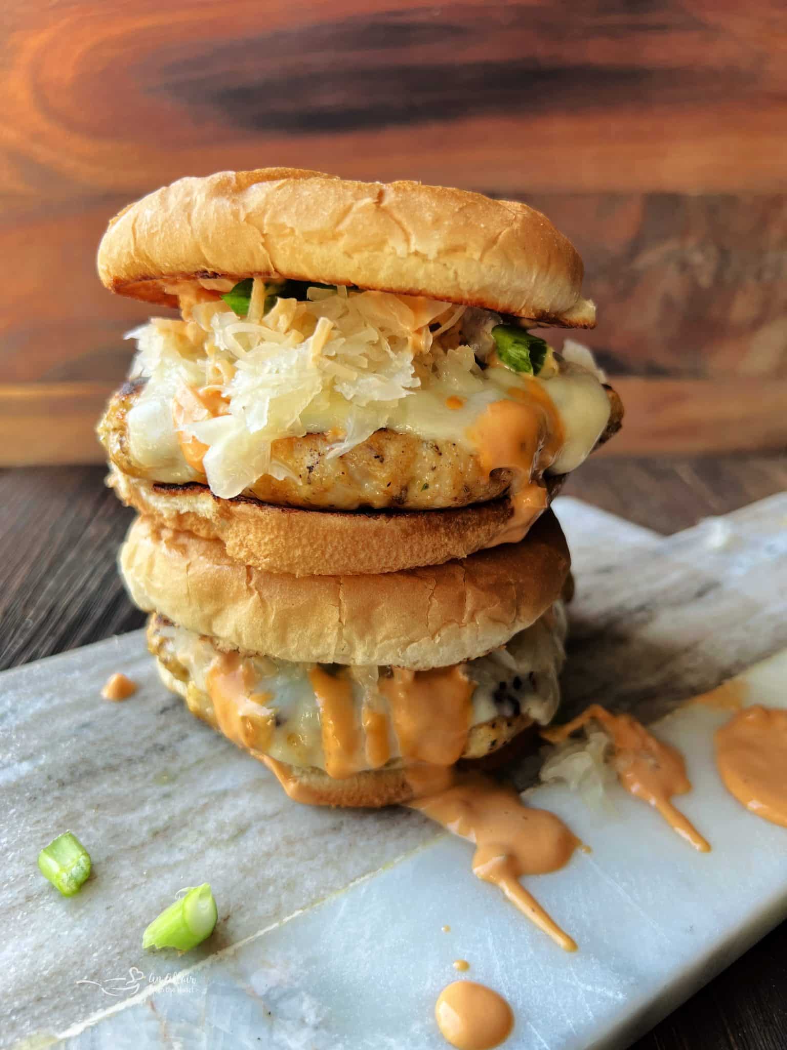 Turkey Reuben Burger (The Rachel Burger)