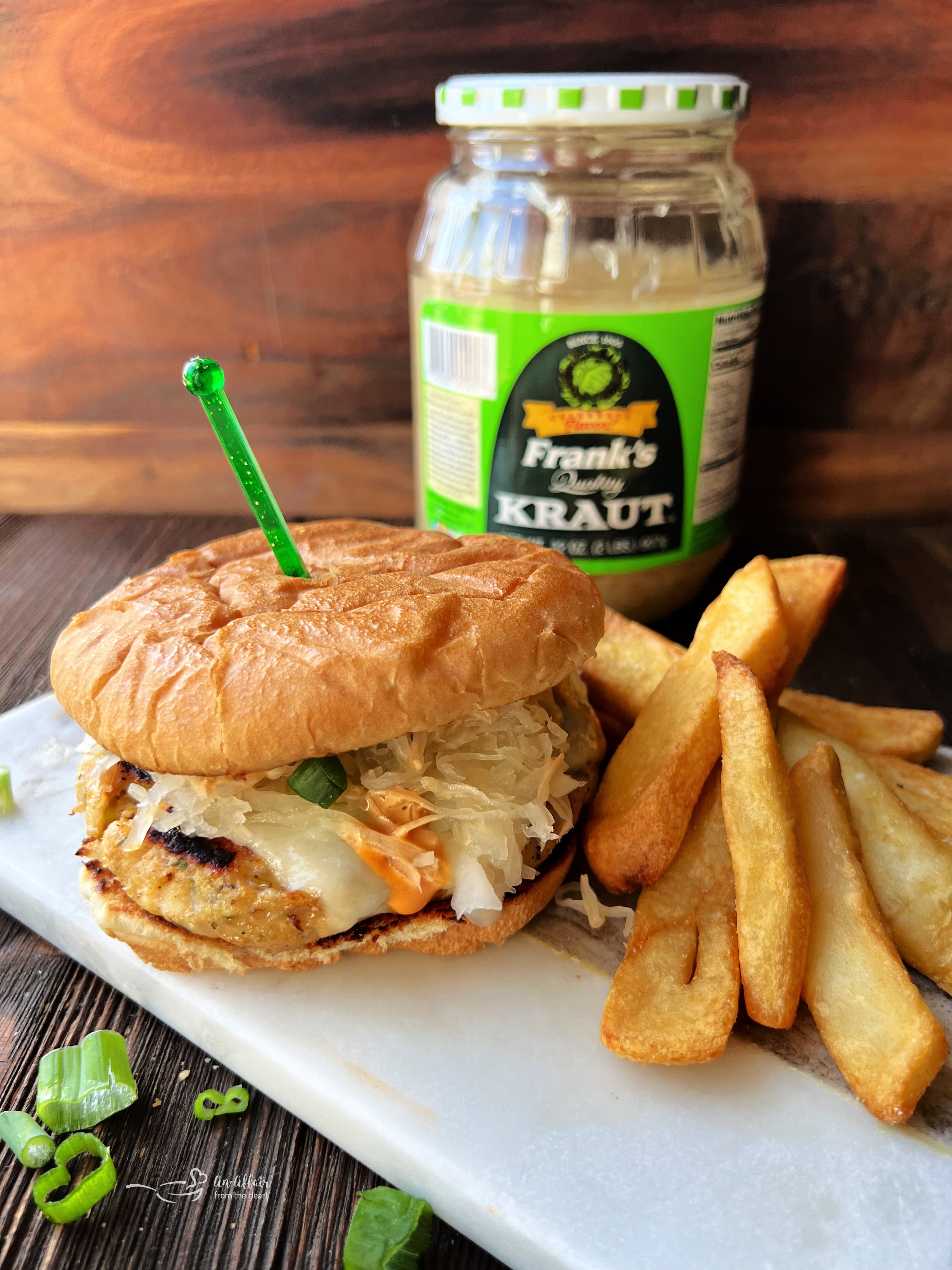 Turkey Reuben Burger (The Rachel Burger)
