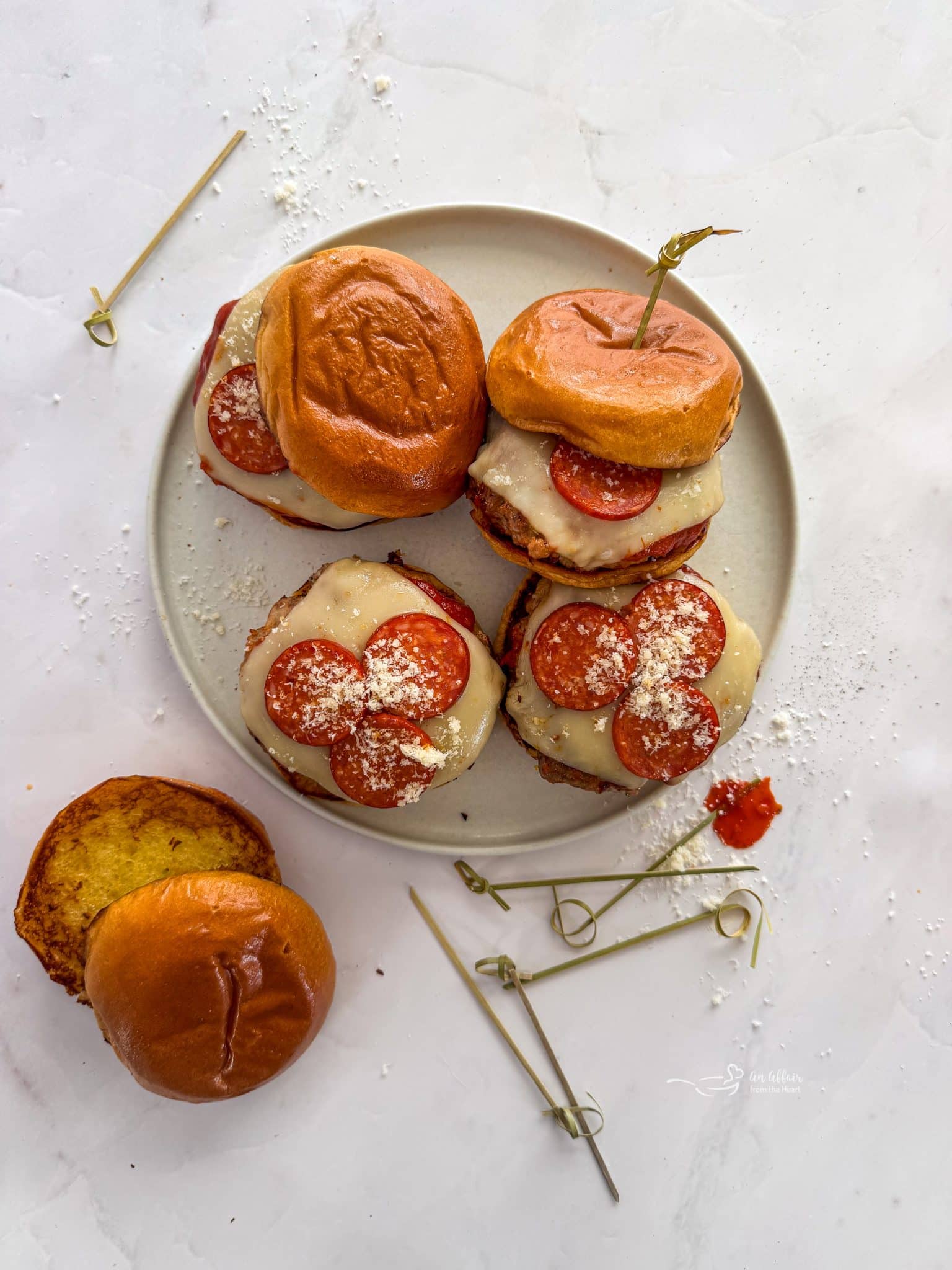 Pepperoni Pizza Burger - An Affair from the Heart